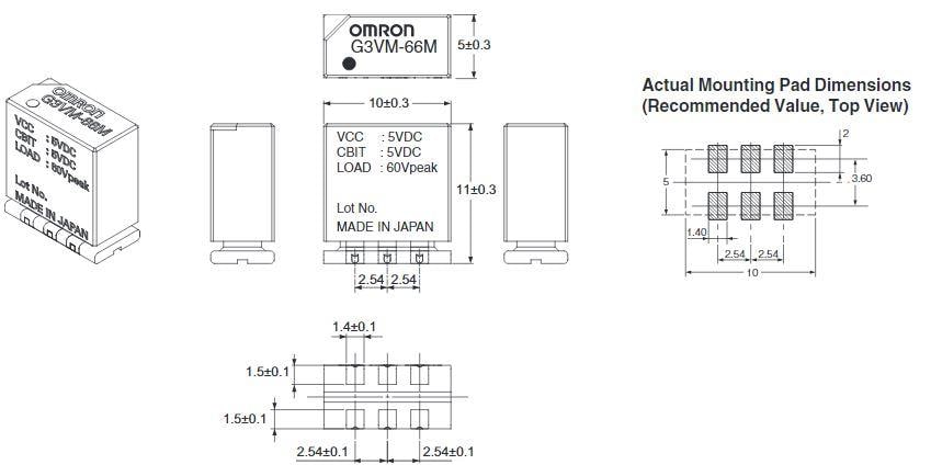 G3VM-66M SPDT MOSFETリレー - Omron Electronics | Mouser
